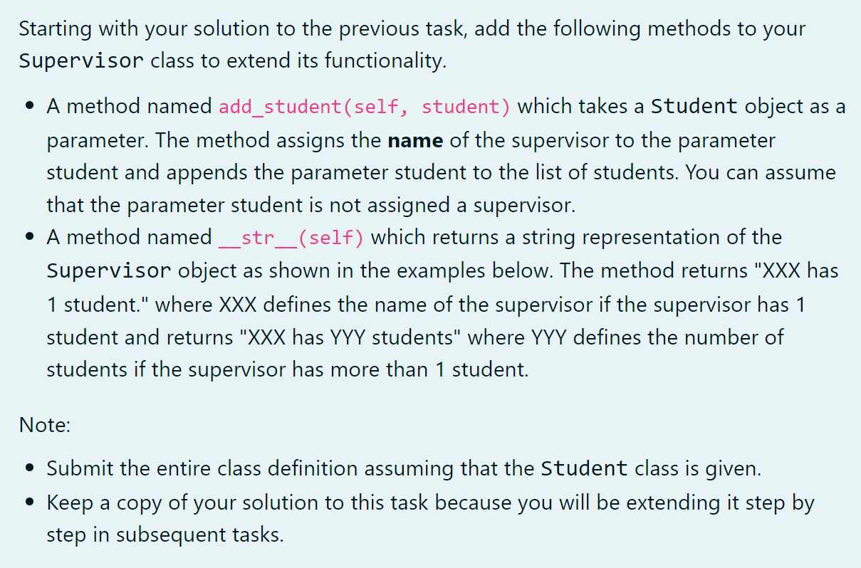 Solved Define a class named Student which represents | Chegg.com