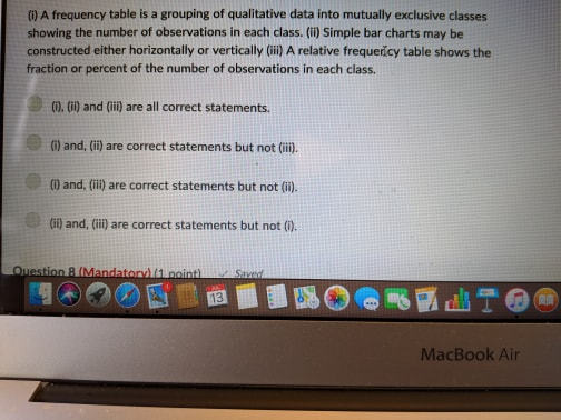 Solved (0) A frequency table is a grouping of qualitative | Chegg.com