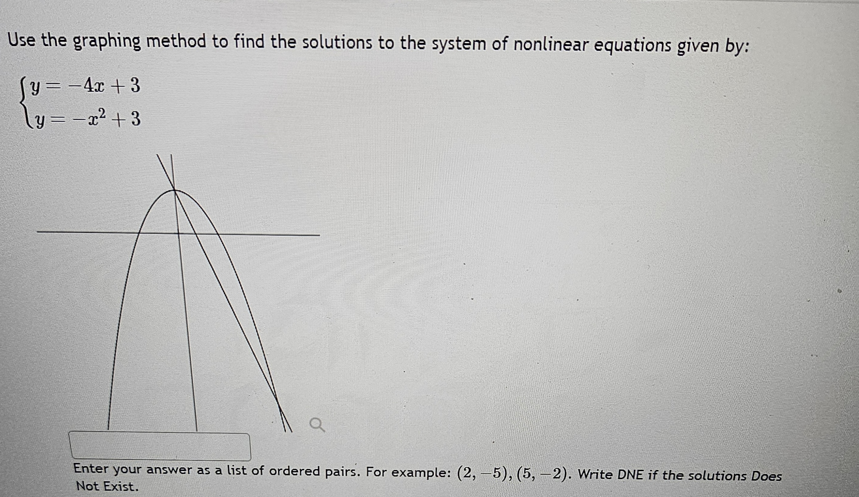 Solved Use the graphing method to ﻿find the solutions to | Chegg.com