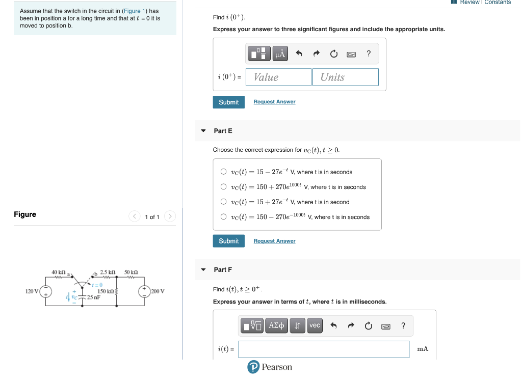 Solved Review Constants Assume that the switch in the | Chegg.com