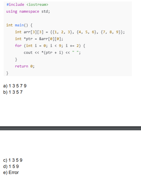 Solved ``` ﻿#include using namespace std; int main() { ﻿int | Chegg.com