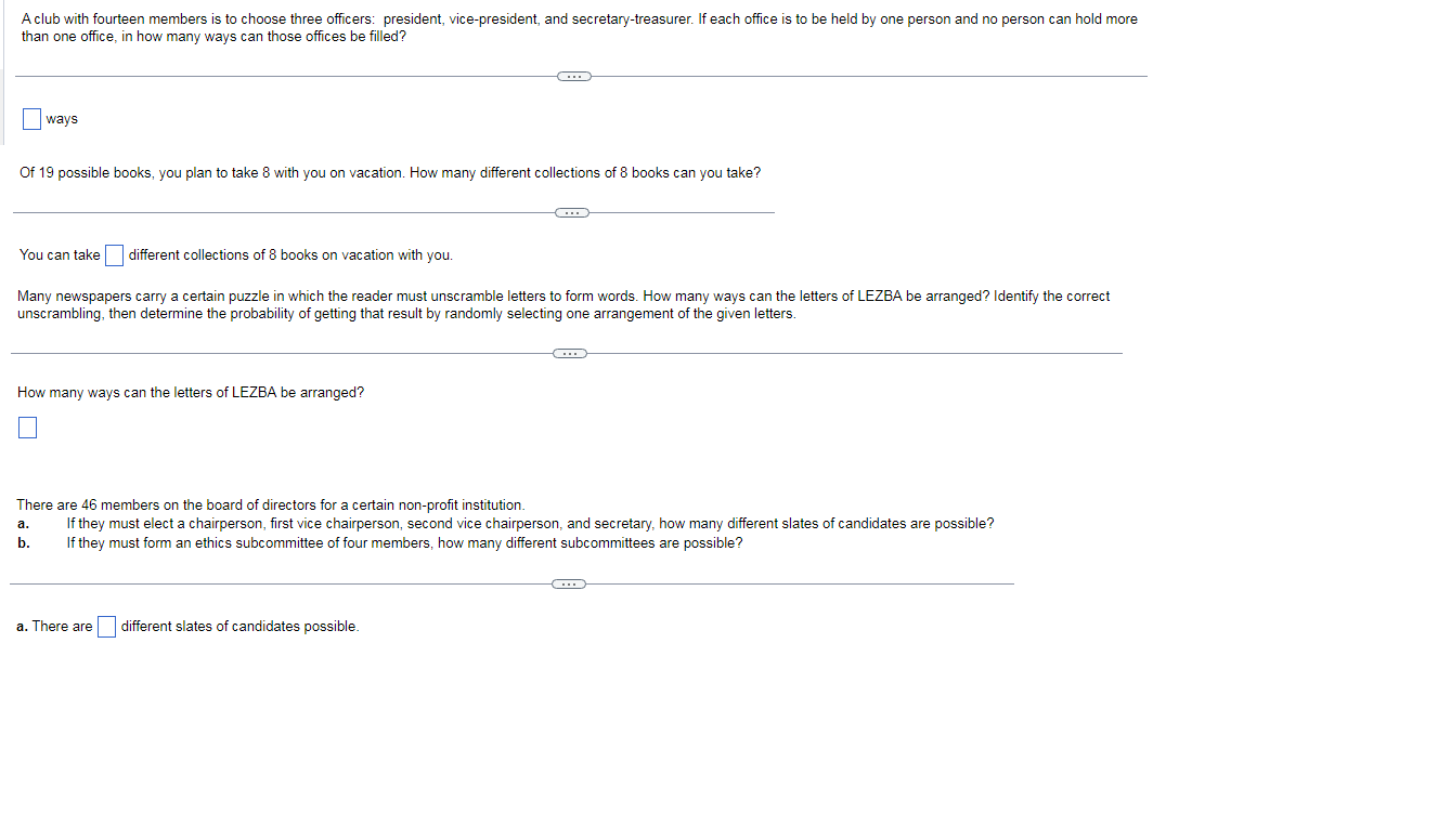 Solved A club with fourteen members is to choose three | Chegg.com