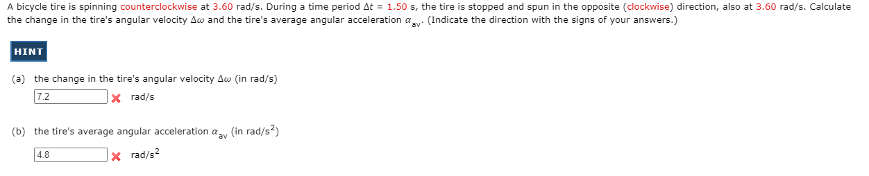 Solved A bicycle tire is spinning counterclockwise at 3.60 | Chegg.com