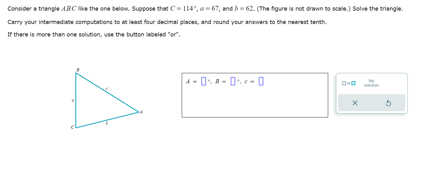 Solved Consider a triangle ABC like the one below. Suppose | Chegg.com