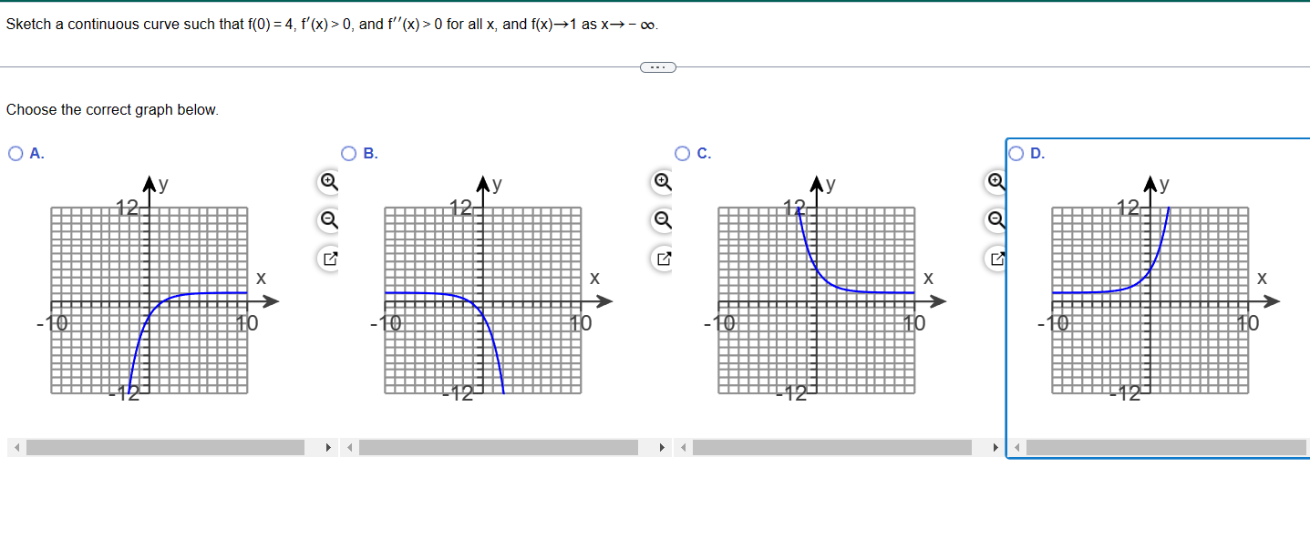 Solved Sketch a continuous curve such that f(0)=4,f′(x)>0, | Chegg.com
