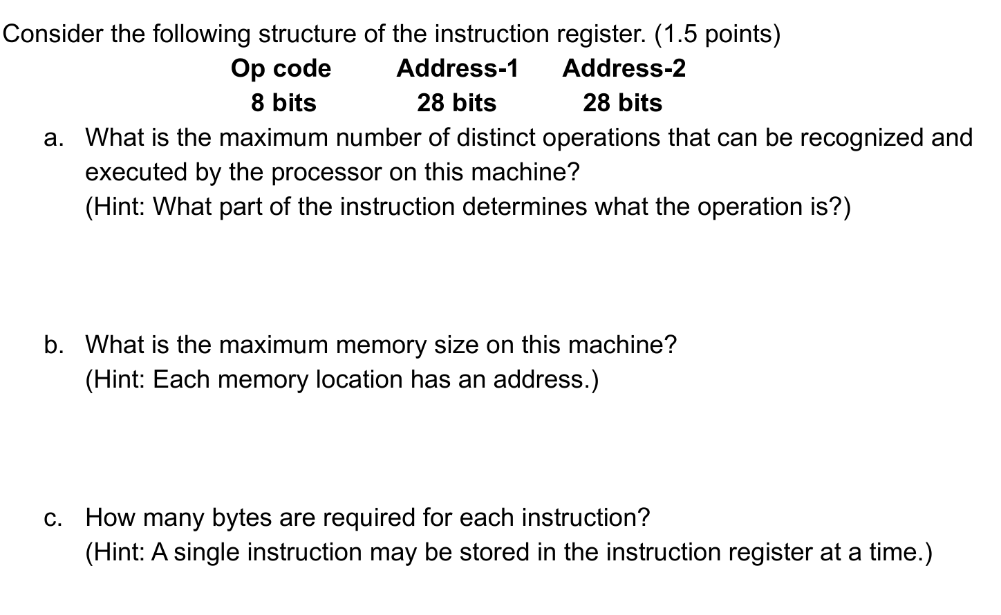 Solved Consider the following structure of the instruction | Chegg.com