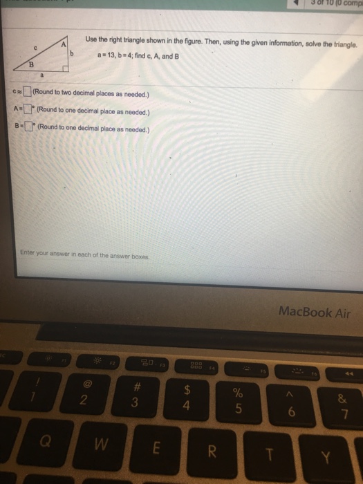 Solved Use the right triangle shown in the figure. Then, | Chegg.com
