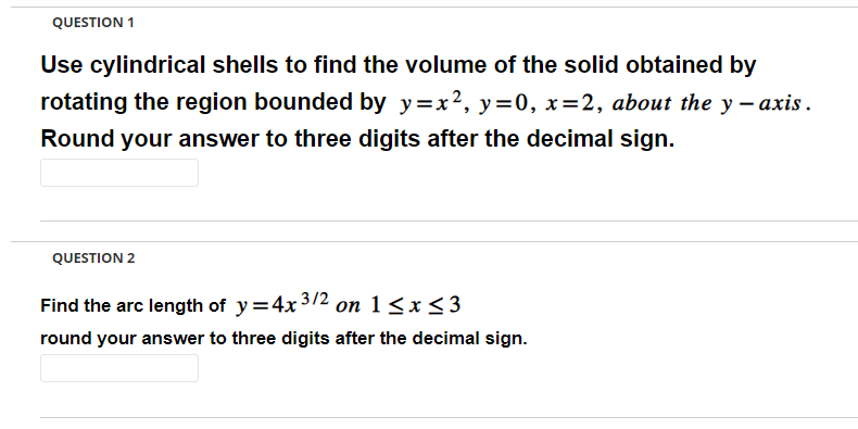 Solved Use cylindrical shells to find the volume of the | Chegg.com