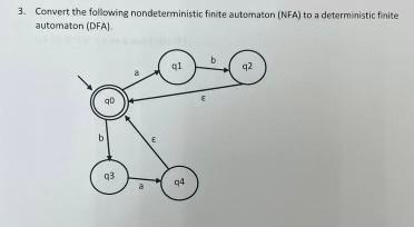 Solved 3. Convert the following nondeterministic finite | Chegg.com