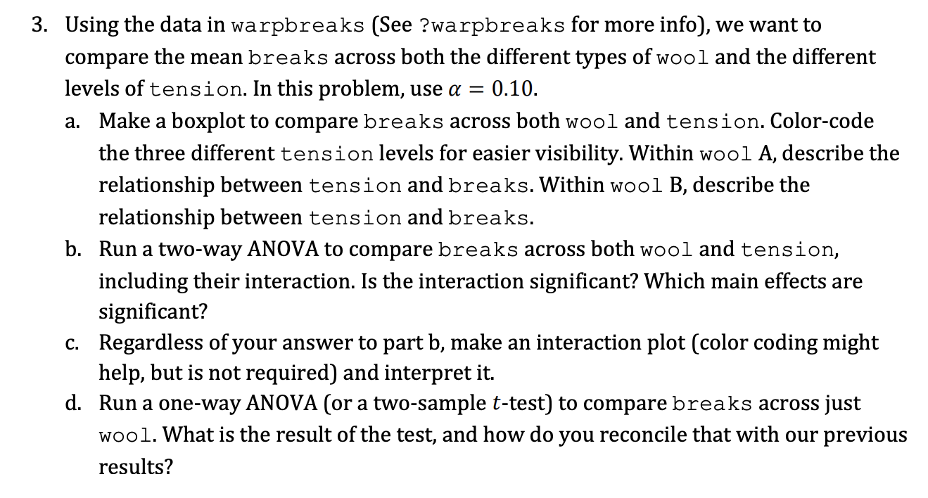 Solved For the questions below, show all of your code in R | Chegg.com