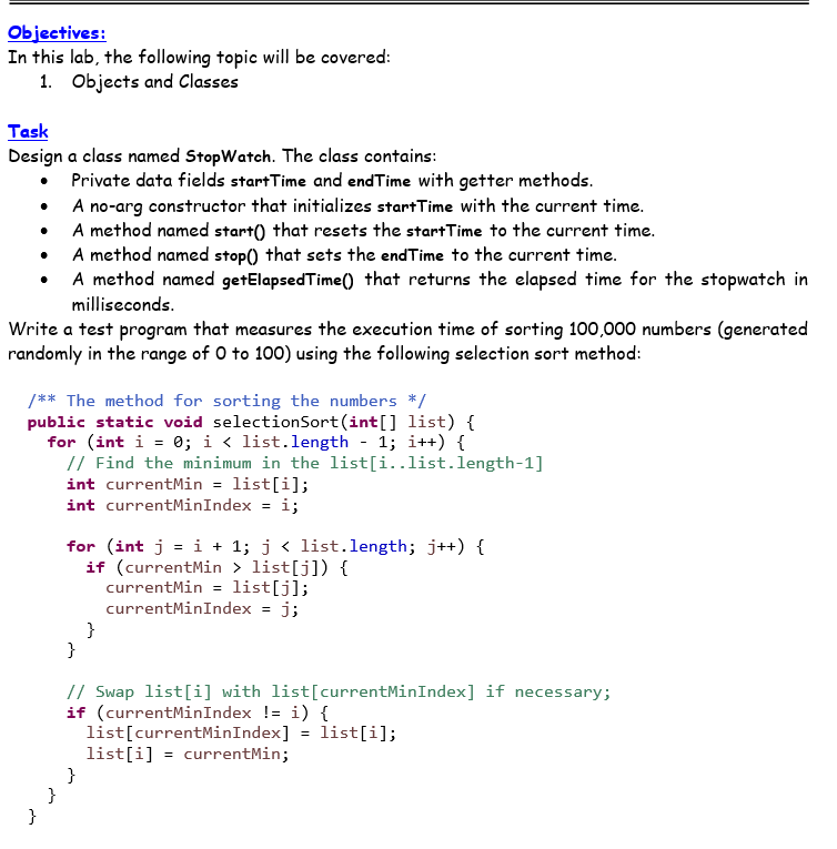 Solved Objectives: In this lab, the following topic will be | Chegg.com