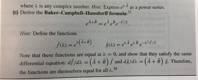 Solved where λ is any complex number. Hint: Express ea as a | Chegg.com