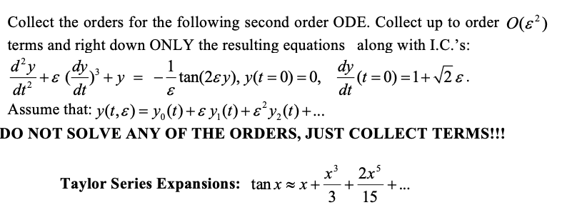 Solved Collect the orders for the following second order | Chegg.com