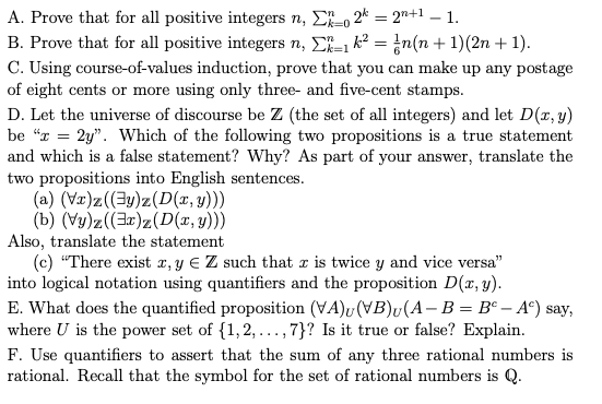 Solved A Prove That For All Positive Integers 
