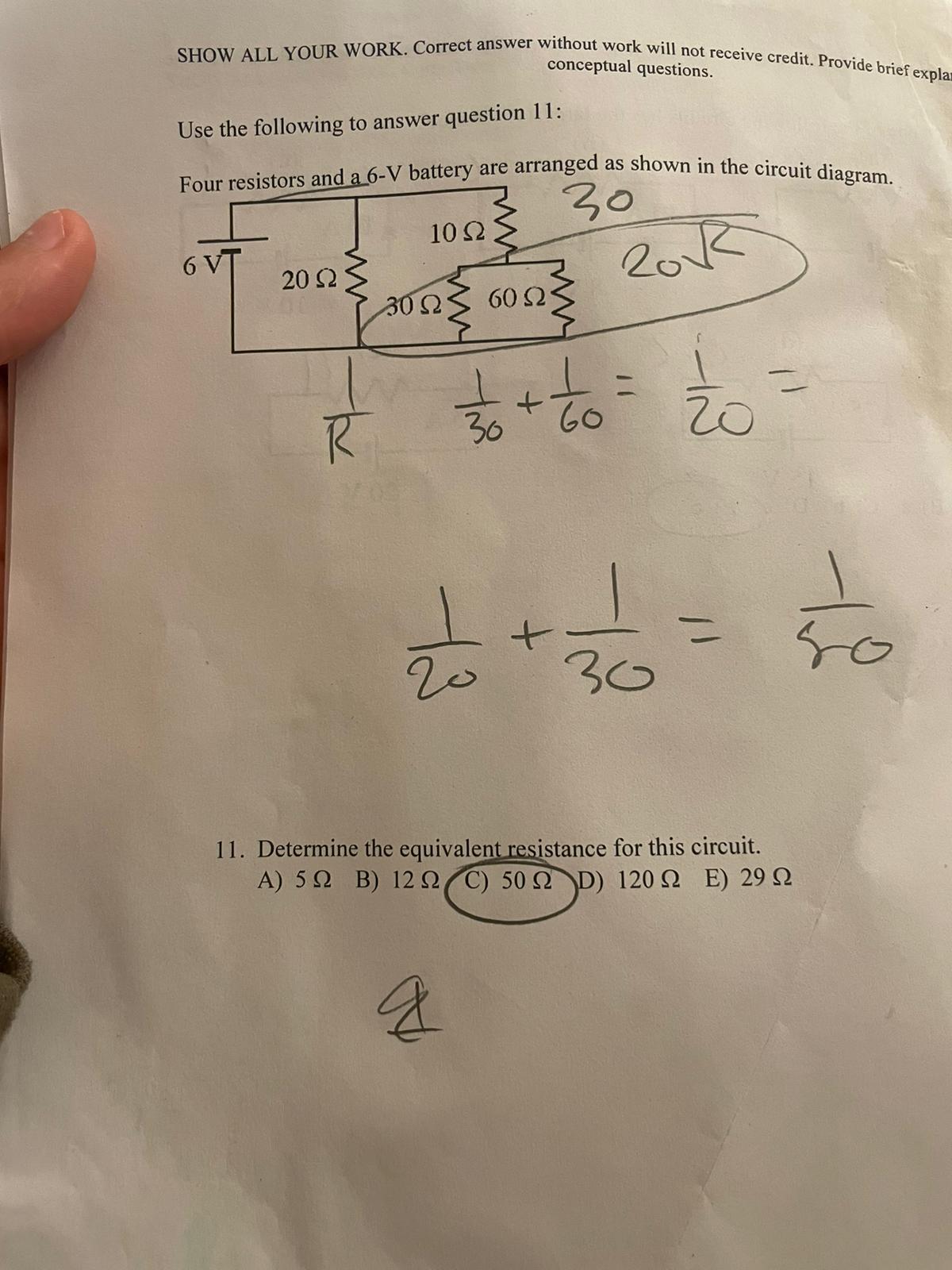 Solved SHOW ALL YOUR WORK. Correct answer without work will | Chegg.com