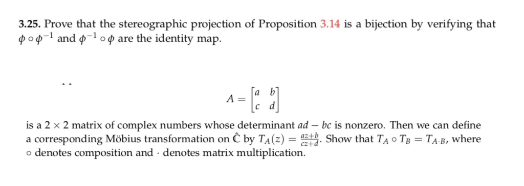 Solved 3.25. Prove that the stereographic projection of | Chegg.com