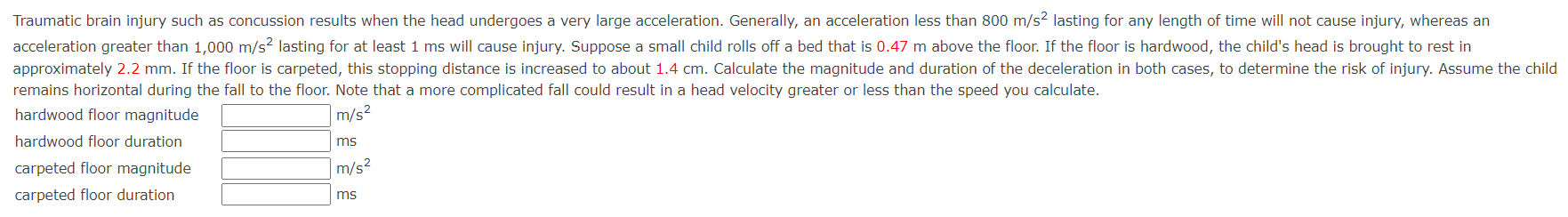 Solved remains horizontal during the fall to the floor. Note | Chegg.com