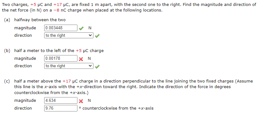 Solved (c) ﻿half a meter above the +17μC ﻿charge in a | Chegg.com