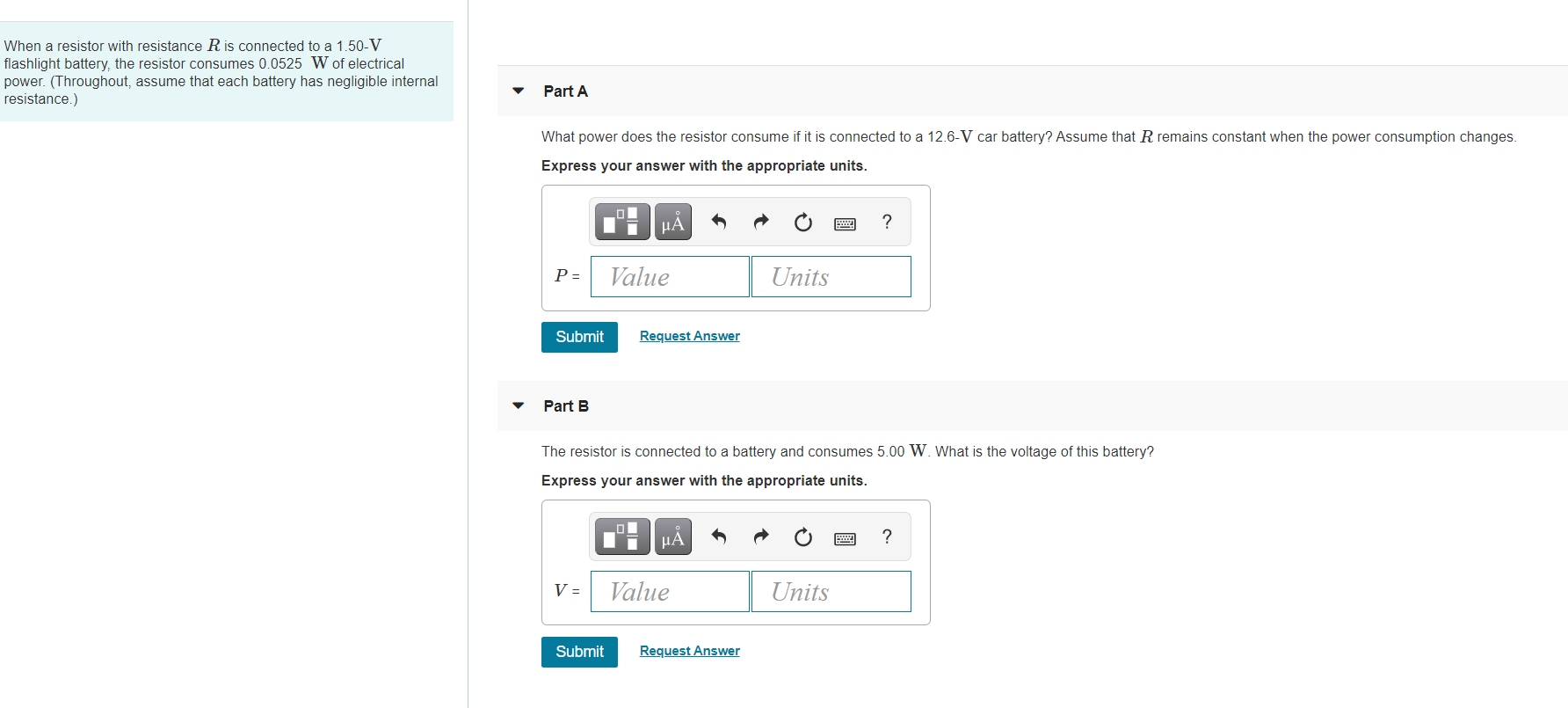 Solved When a resistor with resistance R is connected to a | Chegg.com