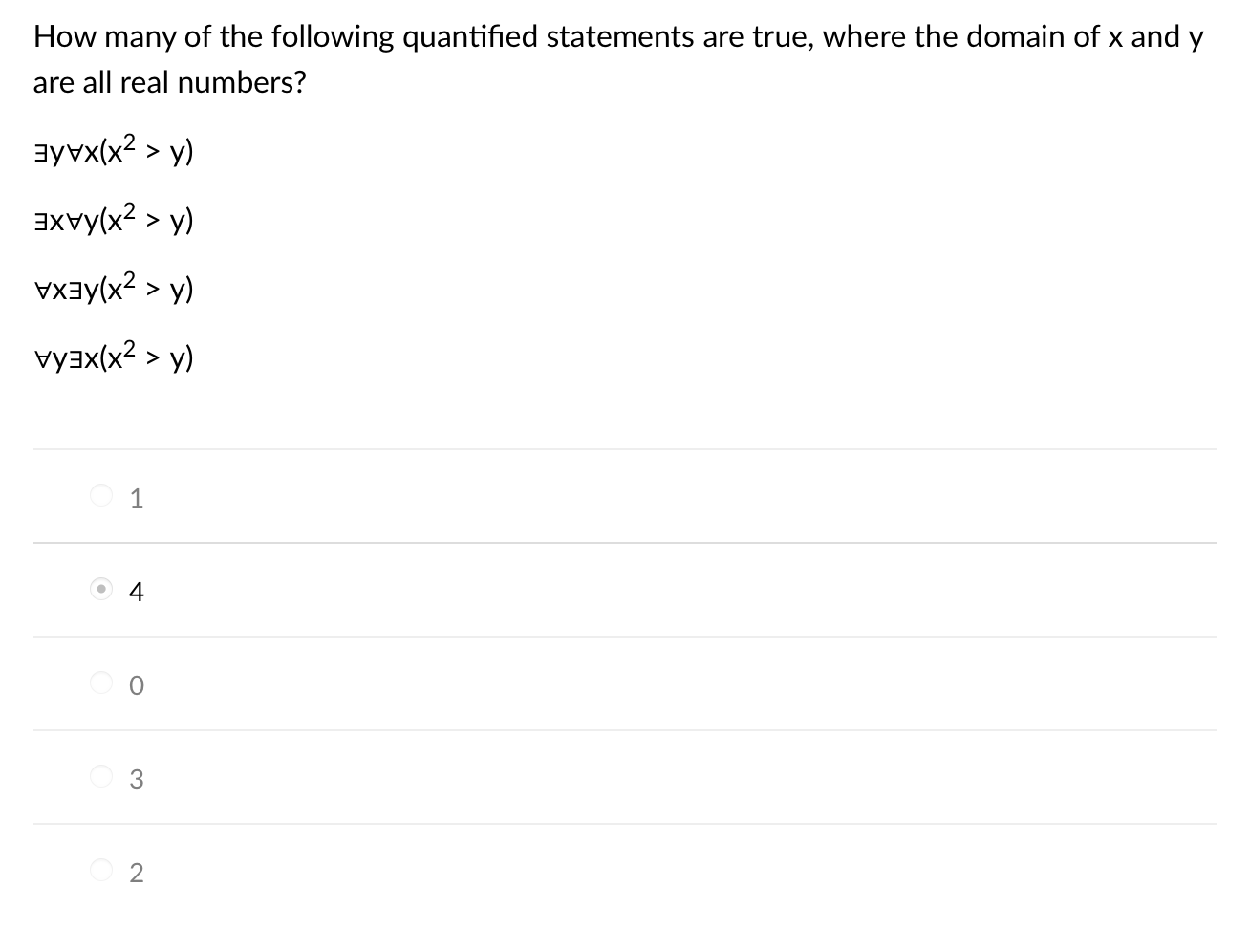 Solved How many of the following quantified statements are | Chegg.com