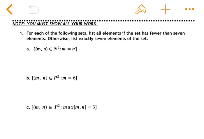 Solved For each of the following sets, list all elements if | Chegg.com