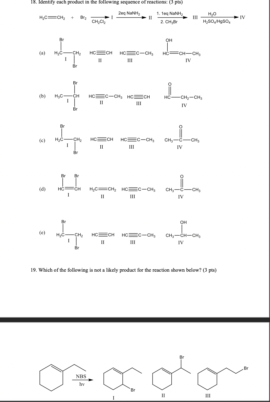 Solved 18. Identify each product in the following sequence | Chegg.com
