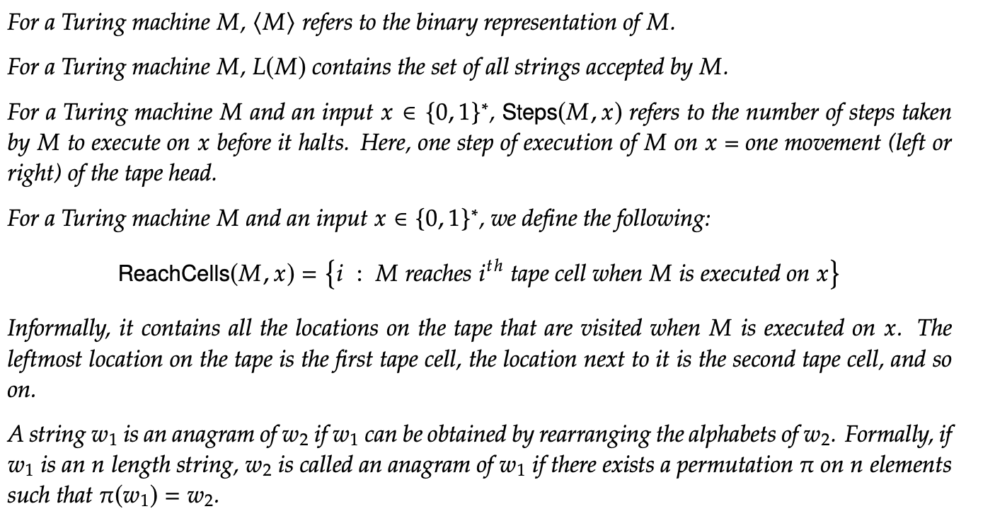 Solved For a Turing machine M, M refers to the binary | Chegg.com