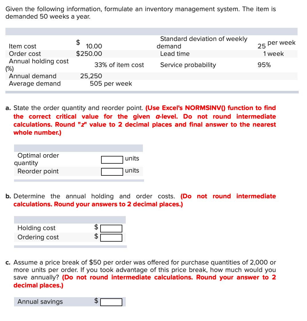 Solved Given the following information, formulate an | Chegg.com