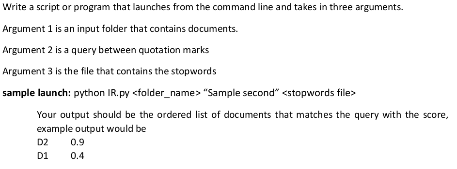 Write a script or program that launches from the | Chegg.com