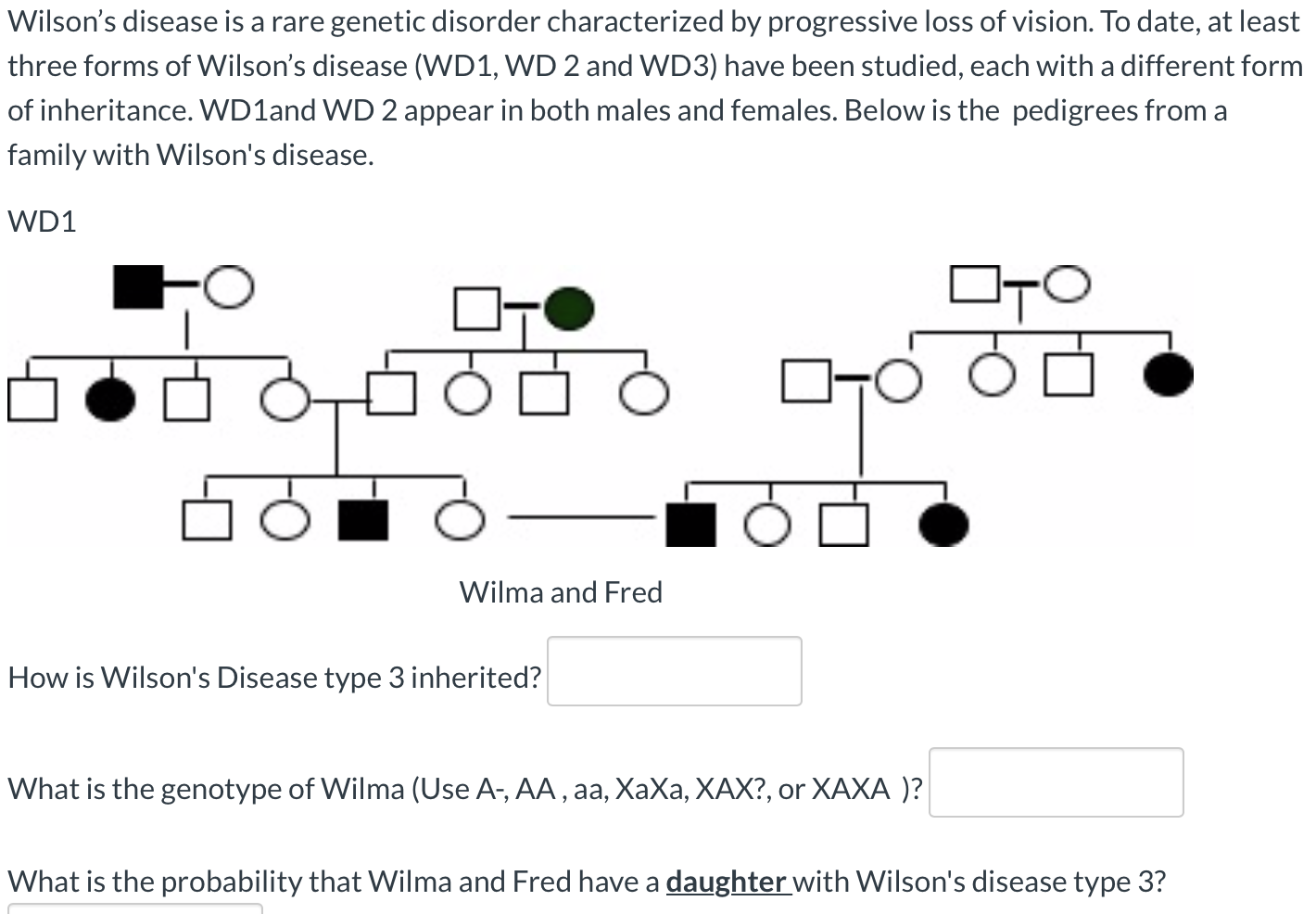 Solved Wilson's disease is a rare genetic disorder | Chegg.com