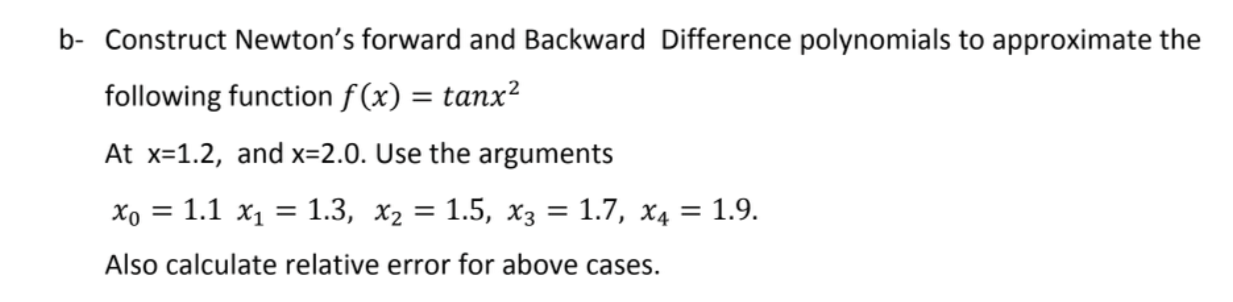 Solved b- Construct Newton's forward and Backward Difference | Chegg.com