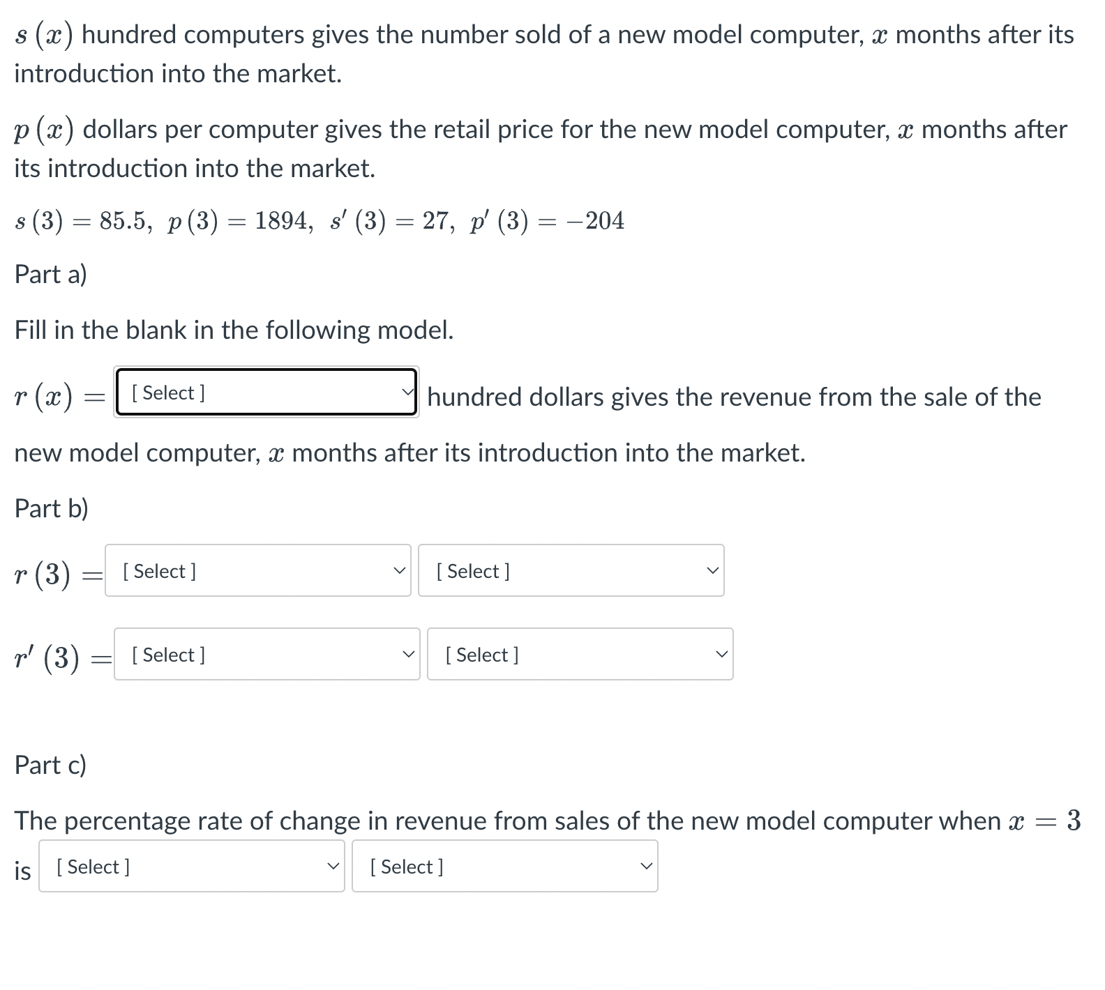 Solved s(x) hundred computers gives the number sold of a new | Chegg.com