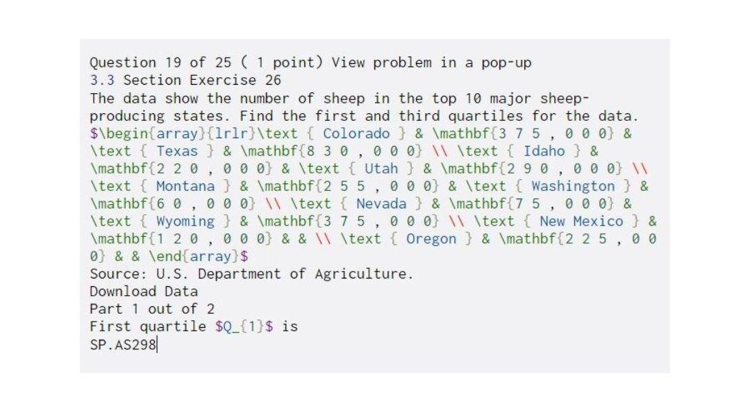 Solved Question 19 of 25 ( 1 point) View problem in a pop-up | Chegg.com