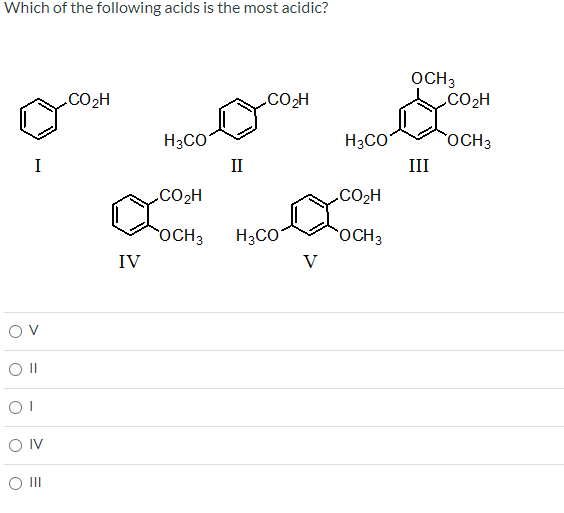 Solved Which of the following acids is the most acidic? CO2H | Chegg.com