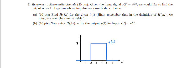Solved 2. Response to Exponential Signals (20 pts). Given | Chegg.com