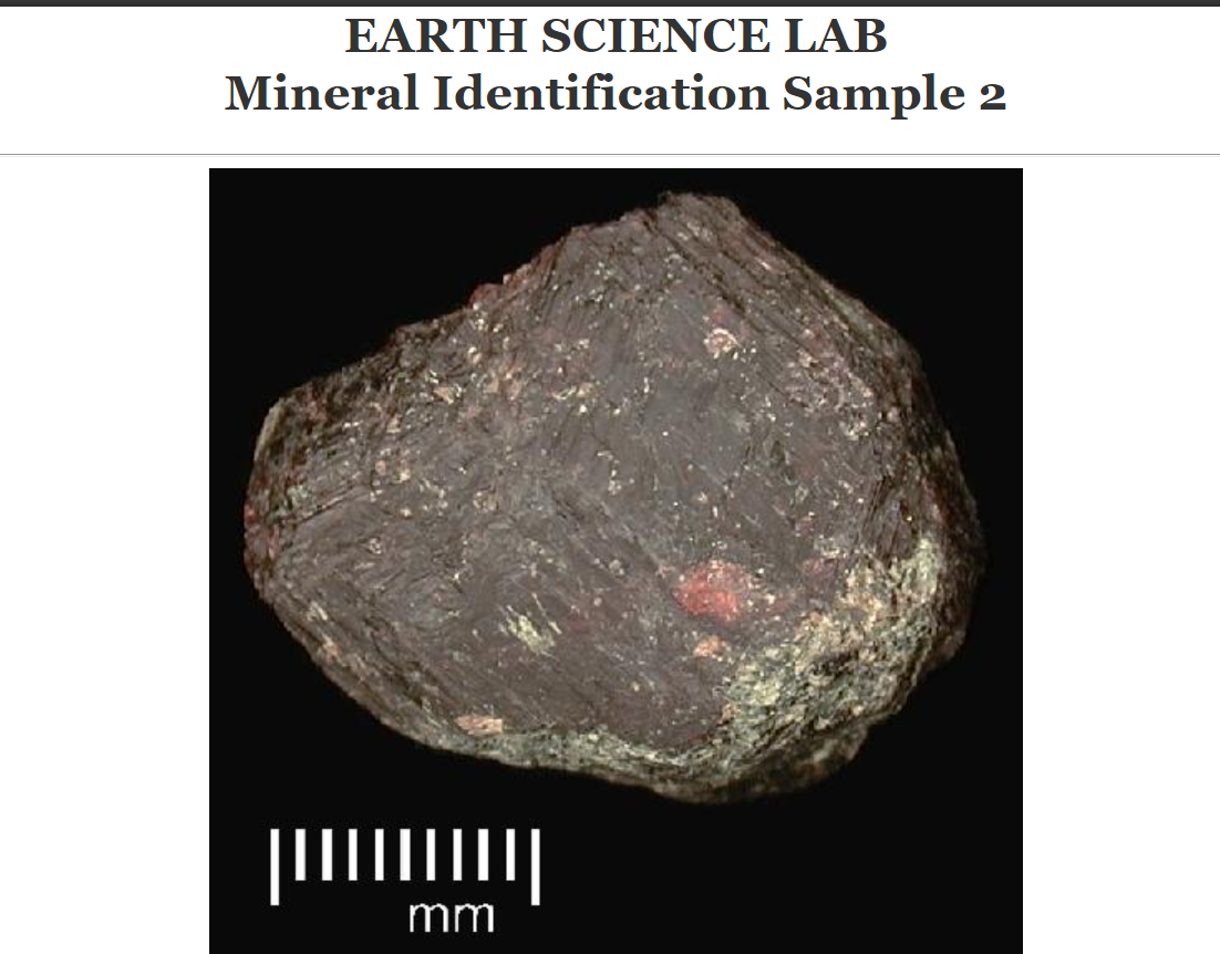Solved EARTH SCIENCE LAB Mineral Identification Sample 1 mm | Chegg.com