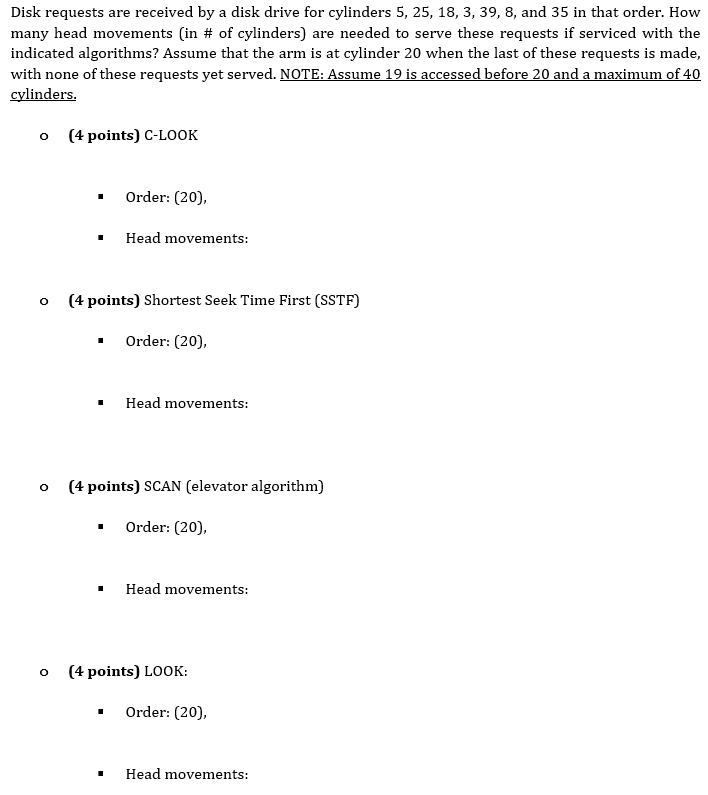 Solved Disk requests are received by a disk drive for | Chegg.com