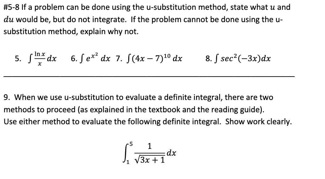 Solved #5-8 If a problem can be done using the | Chegg.com