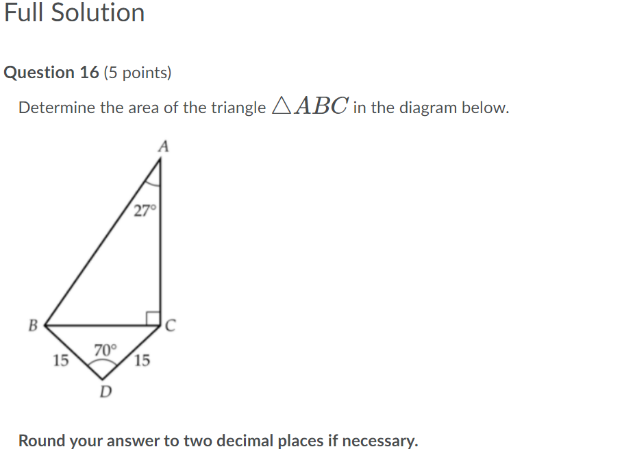 Solved Full Solution Question 16 (5 points) Determine the | Chegg.com