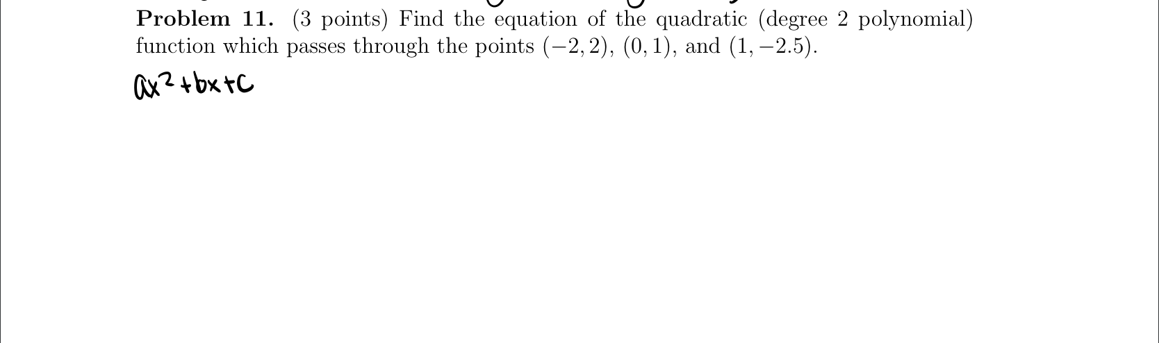 Solved Problem 11. (3 points) Find the equation of the | Chegg.com Solved Problem 11. (3 points) Find the equation of the | Chegg.com