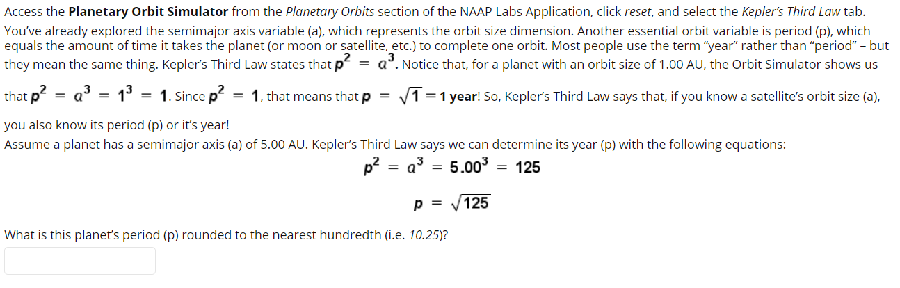 Solved Access the Planetary Orbit Simulator from the | Chegg.com
