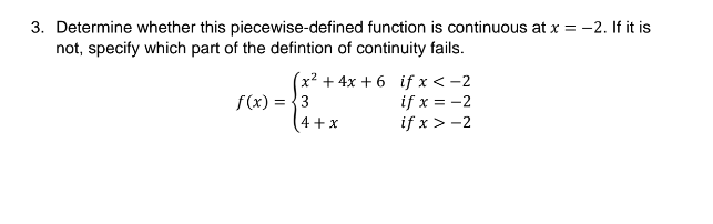 Solved Determine whether this piecewise-defined function is | Chegg.com