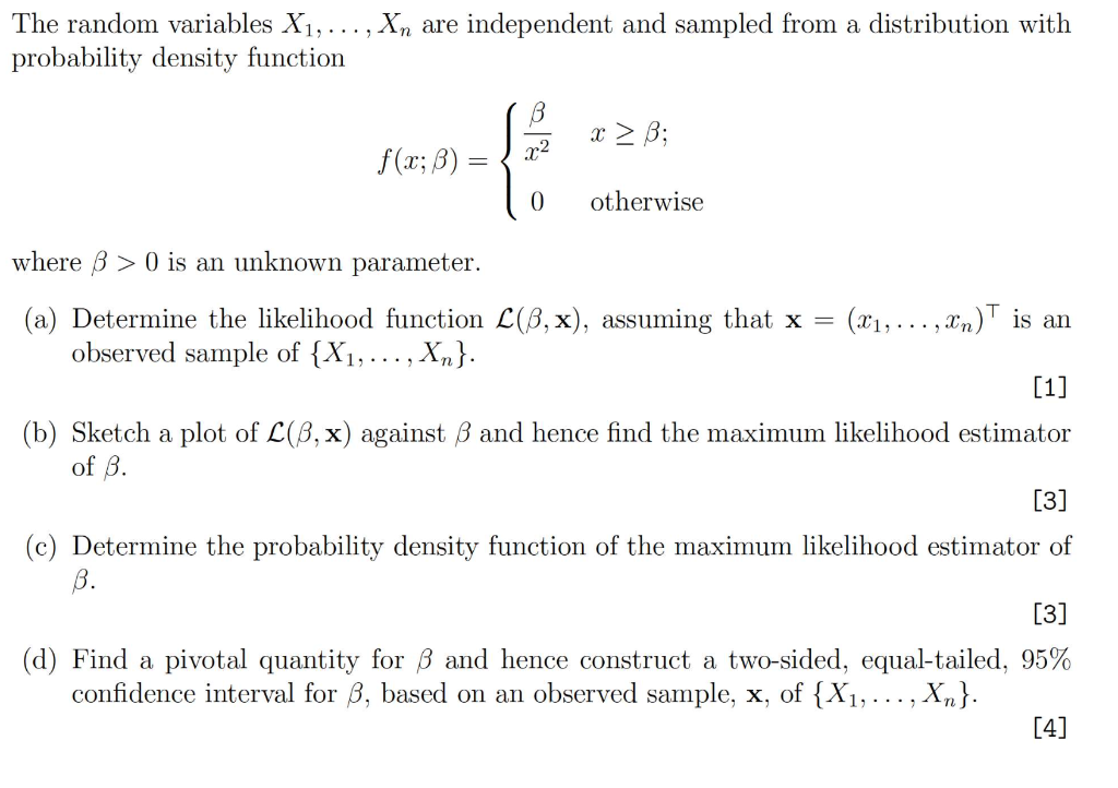 Solved The random variables X1,…,Xn are independent and | Chegg.com
