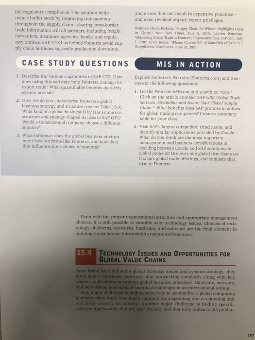 Solved INTERACTIVE SESSION: MANAGEMENT FONTERRA: MANAGING | Chegg.com