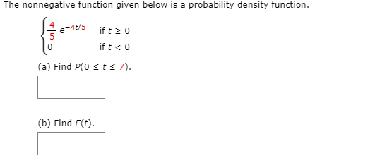 Solved The nonnegative function given below is a probability | Chegg.com