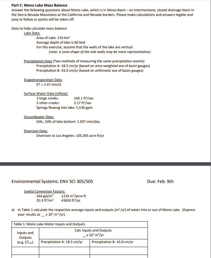 Solved In Table 1 ﻿calculate the respective average inputs | Chegg.com