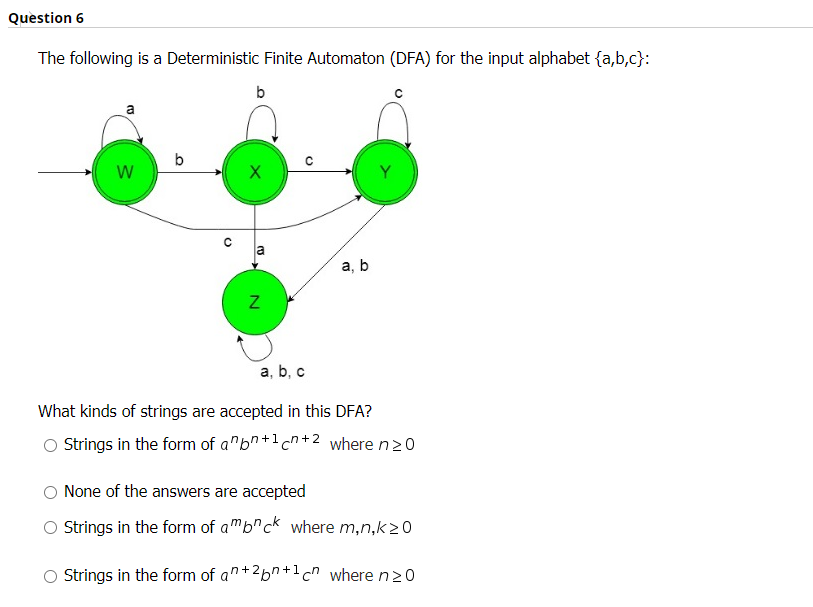 Solved Question 6 The Following Is A Deterministic Finite