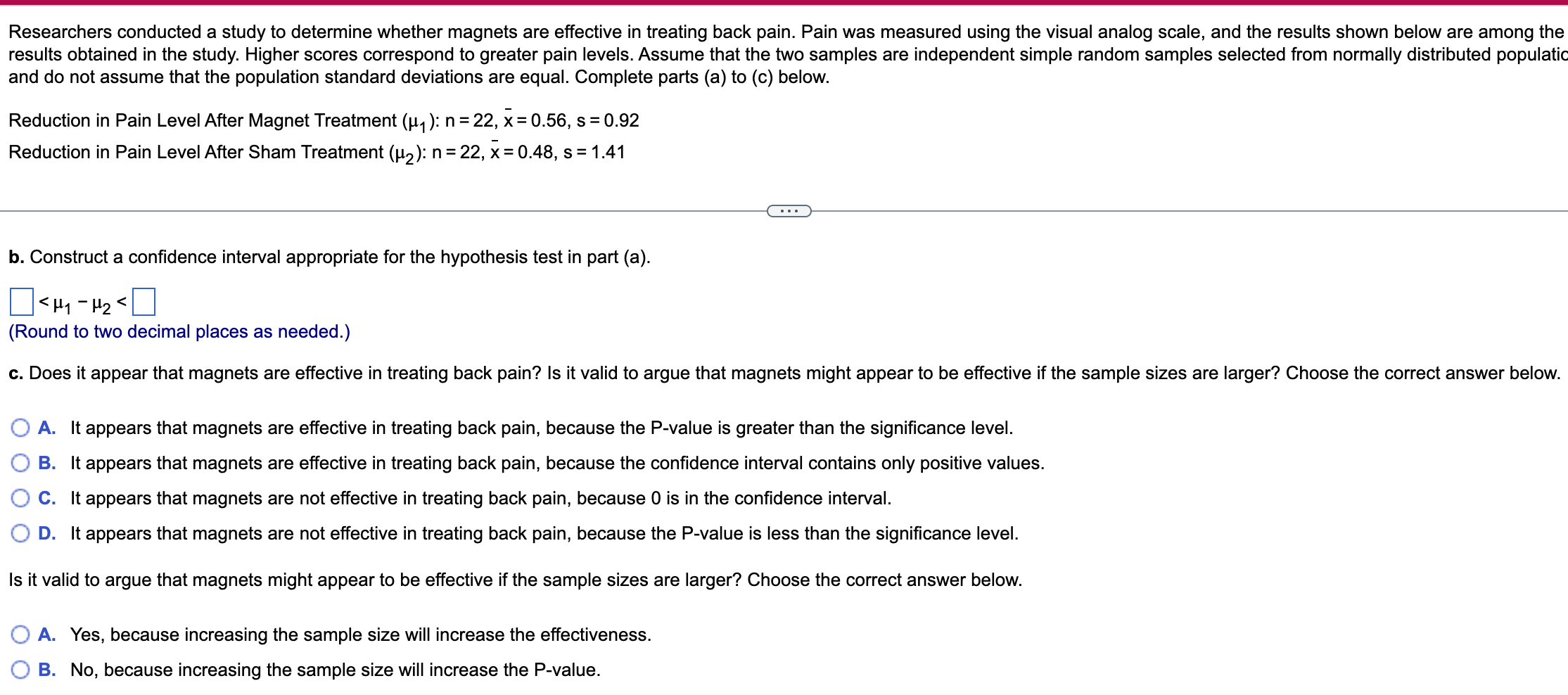 Solved Researchers conducted a study to determine whether | Chegg.com