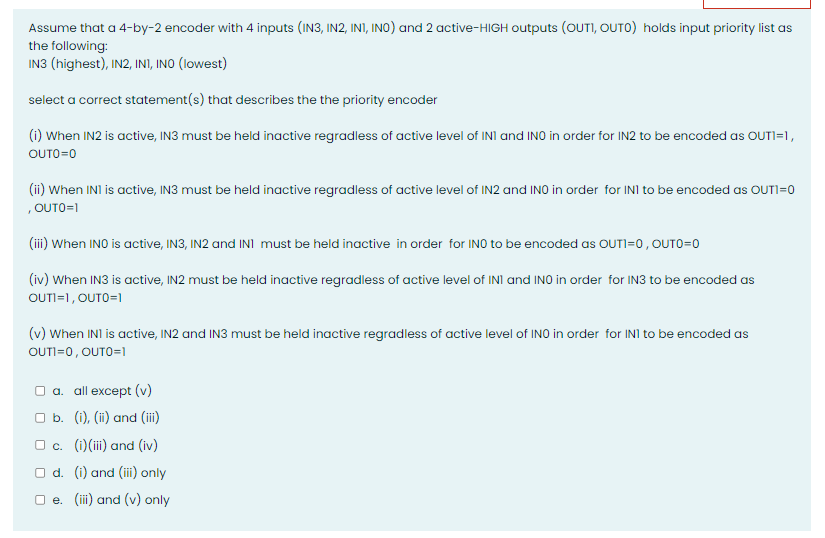 Solved Assume that a 4-by-2 encoder with 4 inputs (IN3, IN2, | Chegg.com
