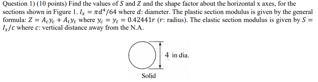 Solved Question 1) (10 points) Find the values of S and Z | Chegg.com